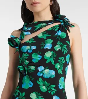 Coperni Embroidered Printed Asymmetric Maxi Dress