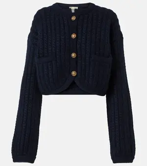 Khaite Balser Cashmere And Mohair Cardigan - Blue