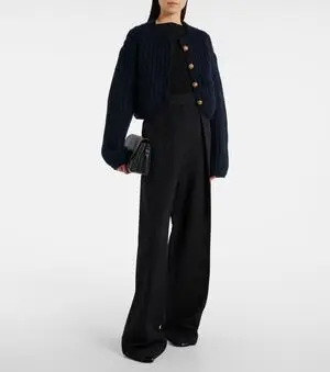 Khaite Balser Cashmere And Mohair Cardigan - Blue