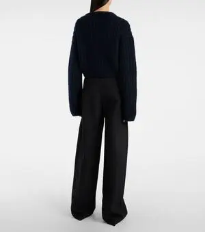 Khaite Balser Cashmere And Mohair Cardigan - Blue
