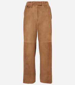 Brunello Cucinelli Suede Wide-leg Pants