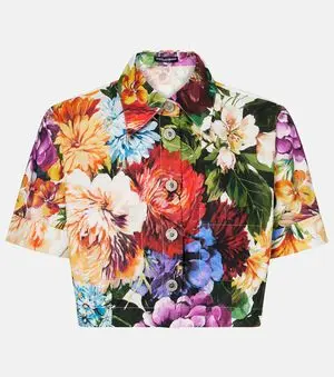 Dolce & Gabbana Floral Cotton Cropped Shirt - Multicoloured