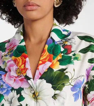 Dolce & Gabbana Cropped Floral Cotton Shirt
