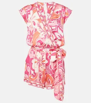Poupette St Barth Anaik Floral Romper - Pink