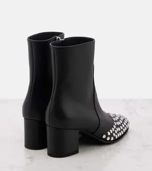 Alaïa 60 Embellished Leather Ankle Boots