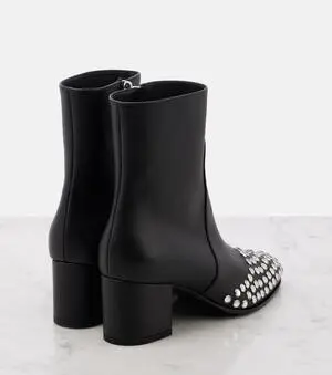 Alaïa 60 Embellished Leather Ankle Boots