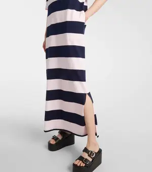 Coperni Striped Cotton Maxi Dress - Pink