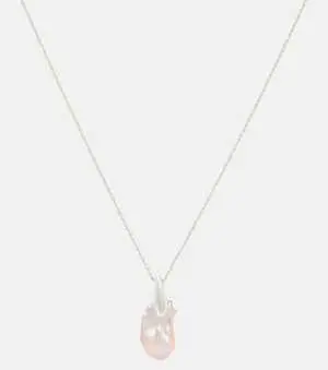 Bottega Veneta Sterling Necklace With Pearl Pendant - Silver