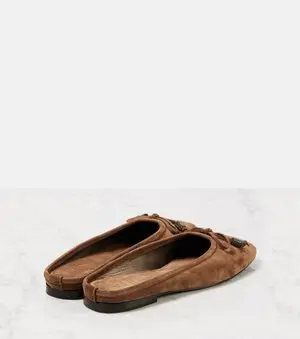 Brunello Cucinelli Monili Suede Mules