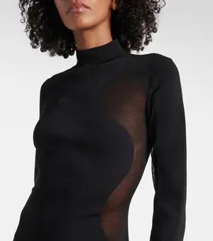 Stella McCartney Mesh-paneled Knitted Maxi Dress