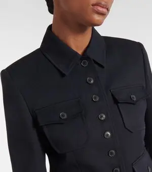 NILI LOTAN Jamison Virgin Wool Jacket - Blue