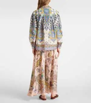 Etro Paisley Cotton And Silk Shirt - Blue