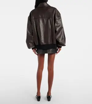 Khaite Shelman Leather Blouson - Brown