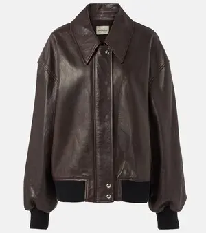 Khaite Shelman Leather Blouson - Brown