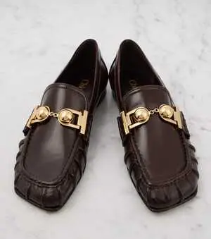 Chloé Miles Embellished Leather Loafers