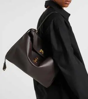 Balenciaga Rodeo Medium Leather Tote Bag - Brown