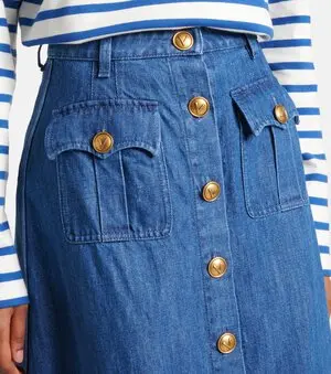 Valentino Garavani Denim Midi Skirt