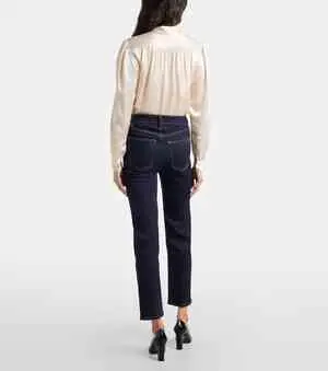 FRAME Le Sleek High-rise Straight Jeans - Blue
