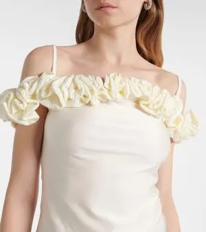 Coperni Ruffled Off-shoulder Top - White