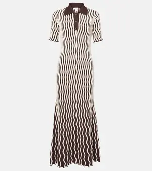 Bottega Veneta Striped Wool Polo Dress