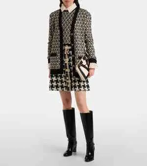 Valentino Garavani Toute La V Virgin Wool Jacquard Cardigan