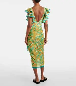 ALEMAIS Jeff Printed Cotton Beach Cover-up