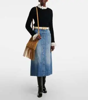 Valentino Garavani Denim Midi Skirt