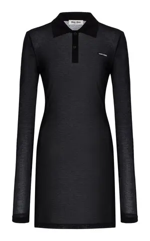 Miu Miu Cotton Mini Dress - Black