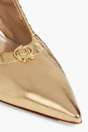 GIANVITO ROSSI Alina 55 Metallic Leather Pumps