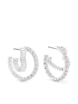 SWAROVSKI Matrix Hoop Earrings - White