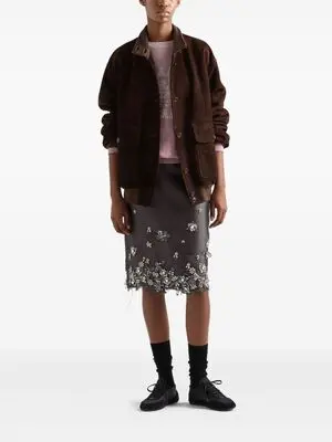 Prada Embroidered Midi Skirt