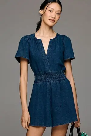 THE SOMERSET COLLECTION BY ANTHROPOLOGIE The Somerset Collection Denim Romper - Dark Denim