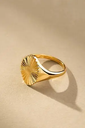 Anthropologie Sunburst Signet Ring - Gold