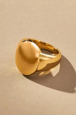 Anthropologie Round Signet Ring - Gold