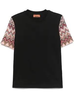 Missoni Crew-neck Zigzag-knit T-shirt - Black