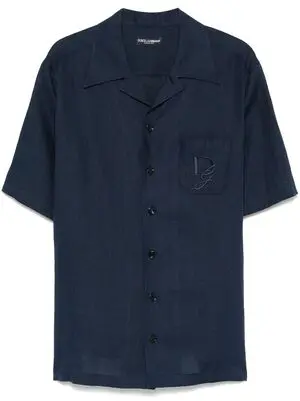 Dolce & Gabbana Logo-embroidered Shirt - Blue