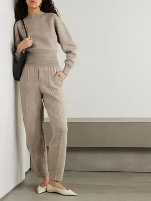 Loro Piana Linen And Cashmere-blend Tapered Pants - Neutrals