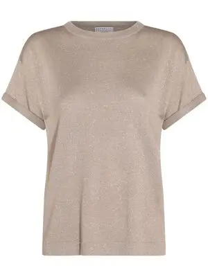 Brunello Cucinelli Glitter T-shirt - Neutrals