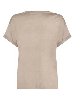 Brunello Cucinelli Glitter T-shirt - Neutrals