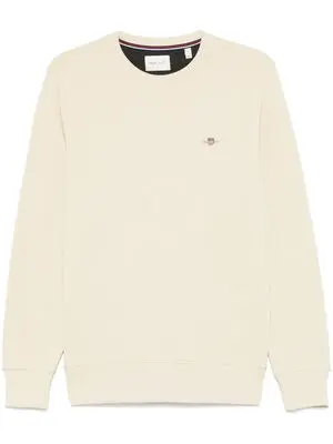 Gant Shield-motif Crew-neck Sweatshirt - Neutrals