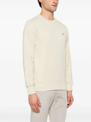 Gant Shield-motif Crew-neck Sweatshirt - Neutrals