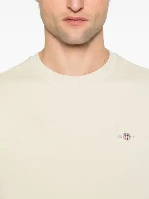 Gant Shield-motif Crew-neck Sweatshirt - Neutrals