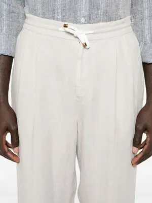 Brunello Cucinelli Linen Trousers - Neutrals