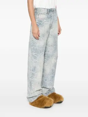 Palm Angels Jacquard Straight Leg Jeans