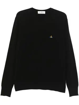 VIVIENNE WESTWOOD Orb Logo Crew-neck Sweater - Black