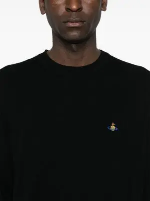 VIVIENNE WESTWOOD Orb Logo Crew-neck Sweater - Black