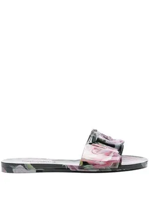 Dolce & Gabbana Dolce & Gabbana Floral-Print Slides Black