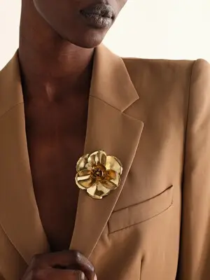 JENNIFER BEHR Plated Gladiolus Brooch - Gold