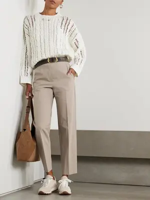 Brunello Cucinelli Cotton-blend Twill Tapered Pants