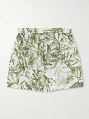 Brunello Cucinelli Floral-print Silk Shorts - Green